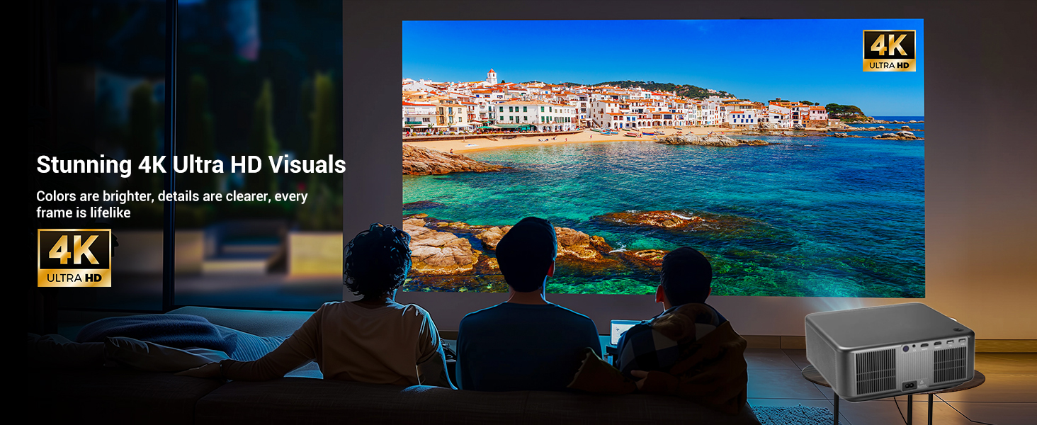 TOPTRO Legend Go Projector 30000 Lumen Brightness 4K HDR